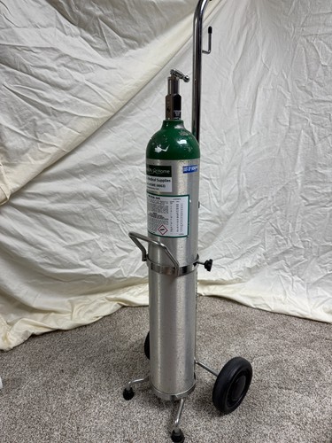 USED Medical Oxygen Tank Size E 680 Liters Cylinder + Cart | eBay