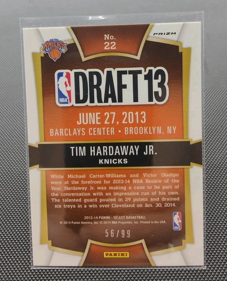 2013-14 Panini Select Tim Hardaway Jr Knicks Draft Selections #22 ...
