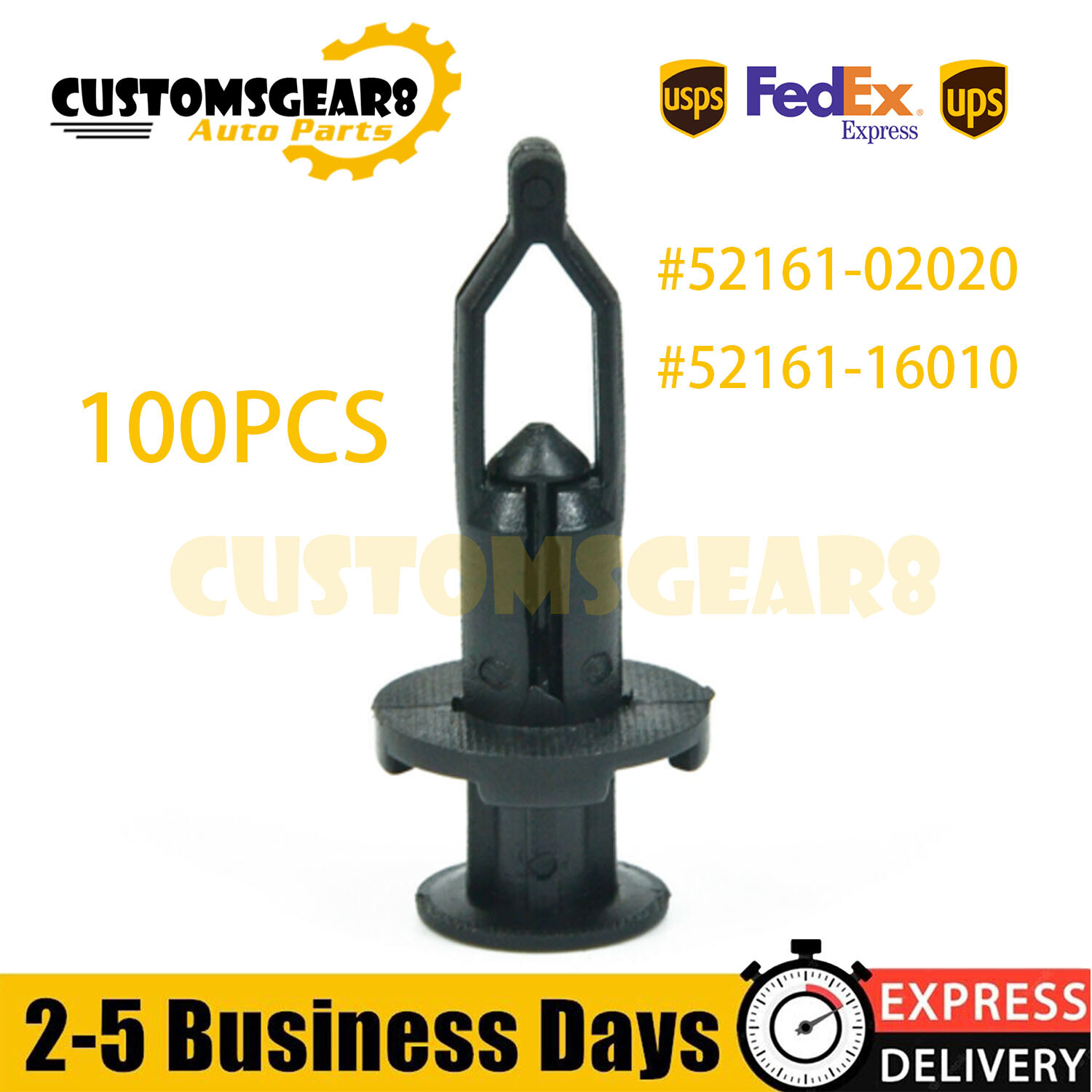 New 100X Bumper Retainer Clips Hood for TOYOTA SCION 52161-16010 52161 ...