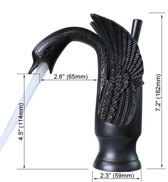 Oil Rubbed Bronze Swan Shape Bathroom Faucet Cold & Hot Water Mixer ...