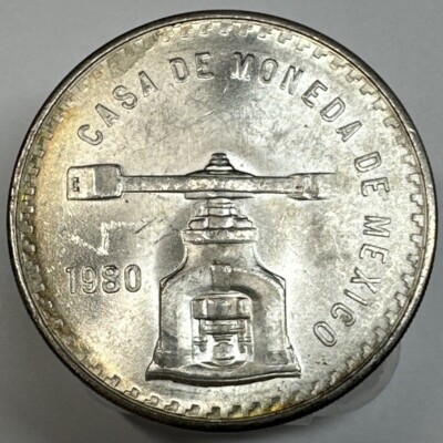 1980 Mexico Scales 1 Onza Silver Coin BU Brilliant Uncirculated ...