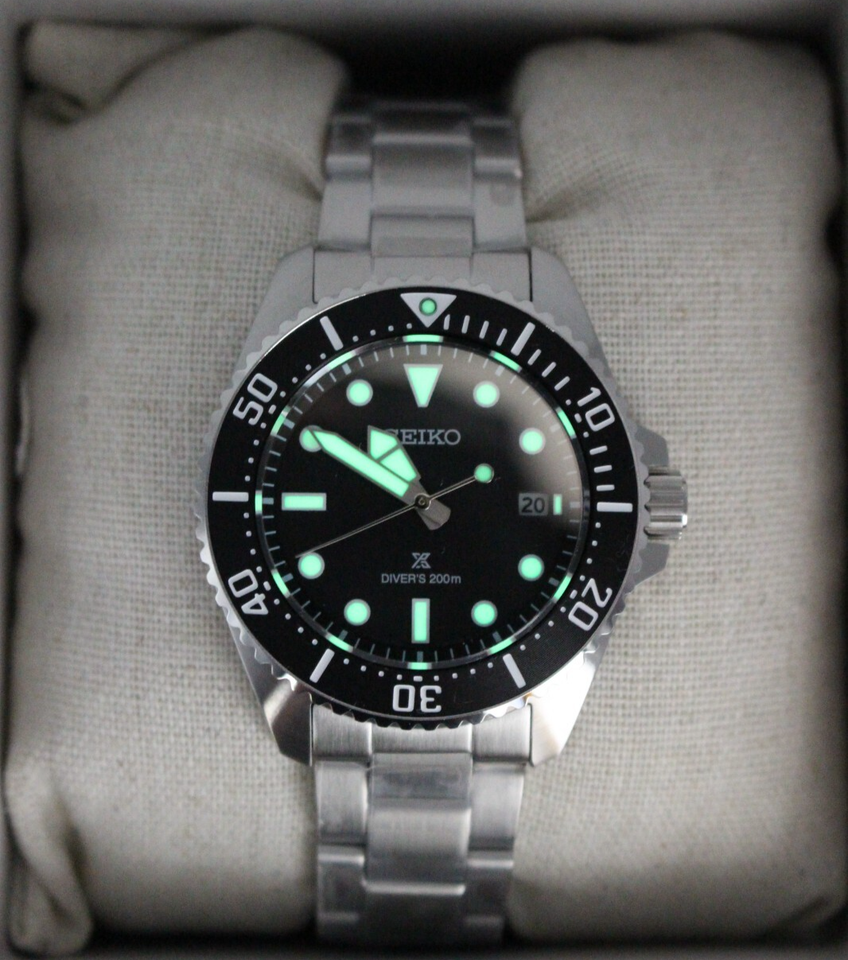 Seiko Prospex SBDJ063 Black Dial Diver Scuba Solar Stainless Watch New ...