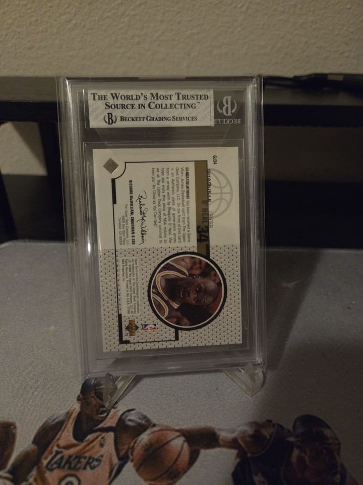 Shaquille O’Neal 1998 UD Game Jersey #GJ34 BGS 8 Game Worn Lakers ...
