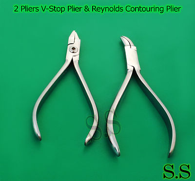 Set of 2 Pliers V-Stop Plier & Reynolds Contouring Plier Orthodontic ...