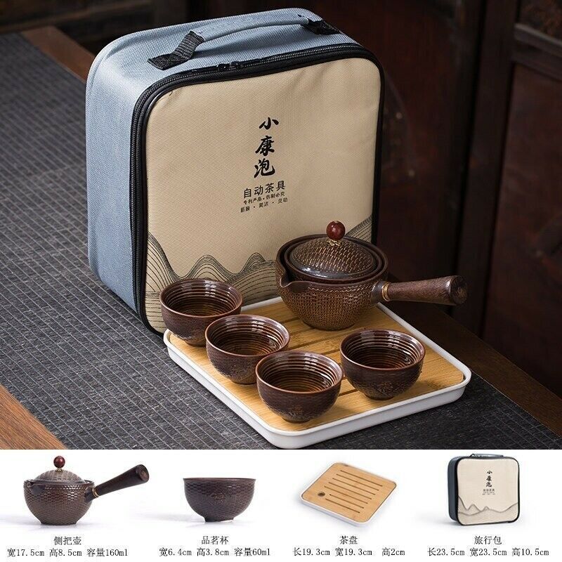 Tea Set Portable Lazy Automatic Spinning Travel Kettle GungFu Teapot ...