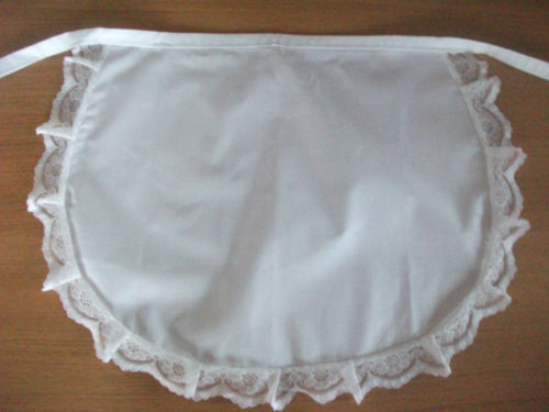 LADIES WHITE 50'S EDWARDIAN VICTORIAN STYLE WAIST WAITRESS APRON PINNY ...