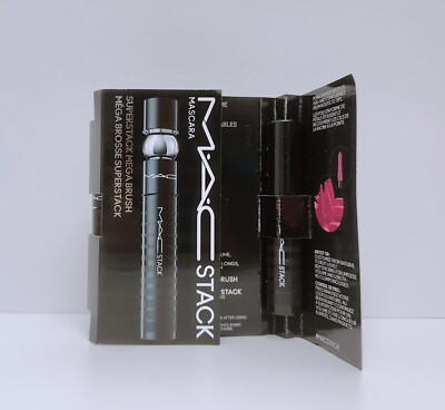 2 X Mac Stack Mascara Super stack Mega Brush Black 0.1 oz / 3ml travel ...