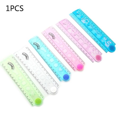 30cm Korean Flexible Folding Ruler Multifunction Plastic Drawing Rulers ...