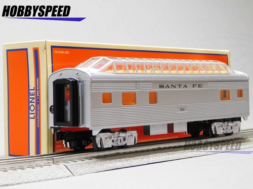 LIONEL SANTA FE ATSF FULL VISTA DOME PASSENGER CAR #60 O GAUGE train ...