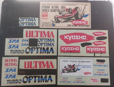Vintage Team Kyosho IFMAR Ultima World Champion Car 1987 Decal Set | eBay