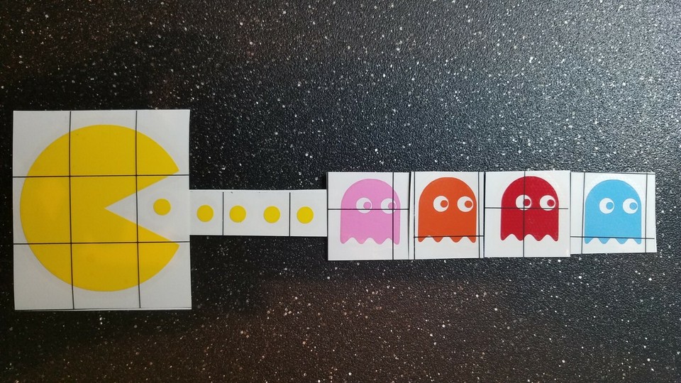 Pacman & Ghost Rear Glossy Yellow Vinyl Decal Universal Fitment Car ...