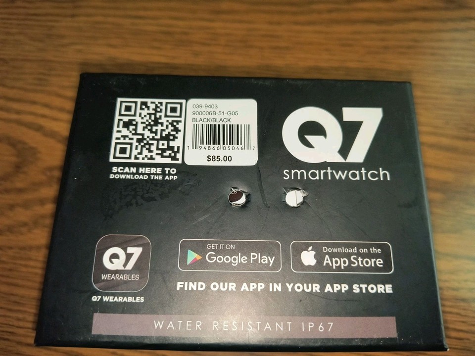 Q7 Smartwatch, Black, Heart rate, Activity tracker, Sleep monitor, NEW ...