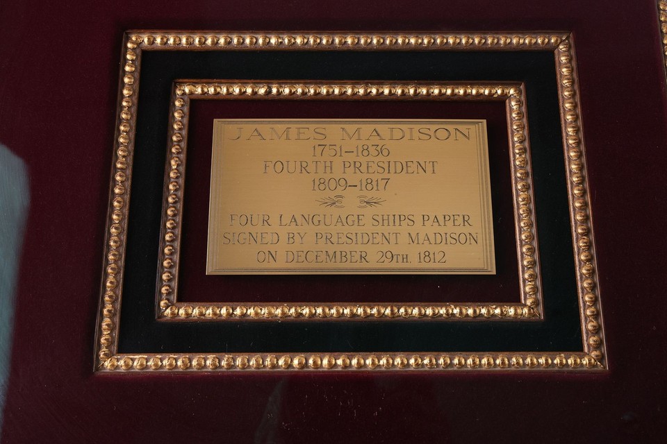 1812 President James Madison & James Monroe Dual Signed Document Framed ...