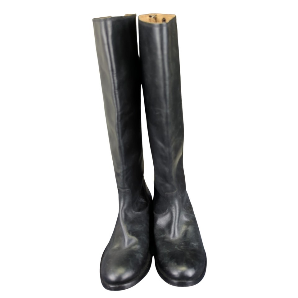 Frye Melissa Back Zip Black Leather Riding Boot 3476431 Women 5.5B ...