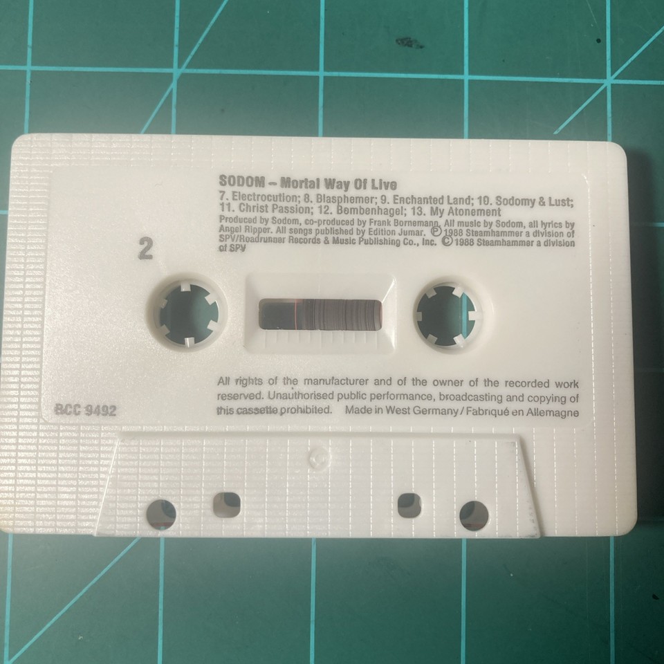 Sodom Mortal Way of Live 1988 Cassette Tape, Uk Pressing, Heavy Metal ...