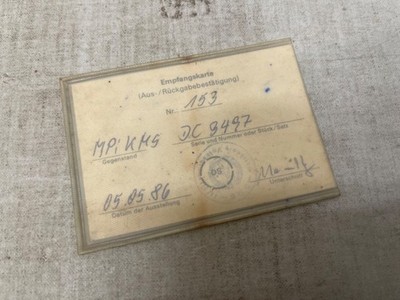 Empfangskarte NVA Ak47 74 MPi Waffenkarte KMS Fallschirmjäger ...