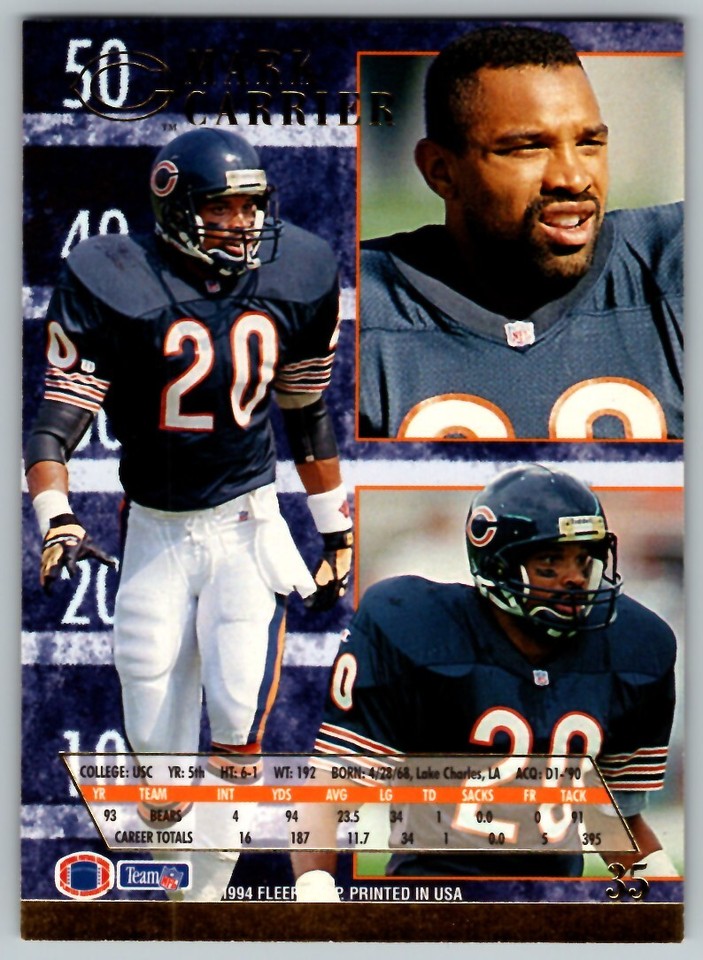 1994 ULTRA MARK CARRIER CHICAGO BEARS #35 | eBay