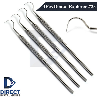 4Pcs Dental Explorer 23 Probes Hook Sharp End Pick Hygienist ...