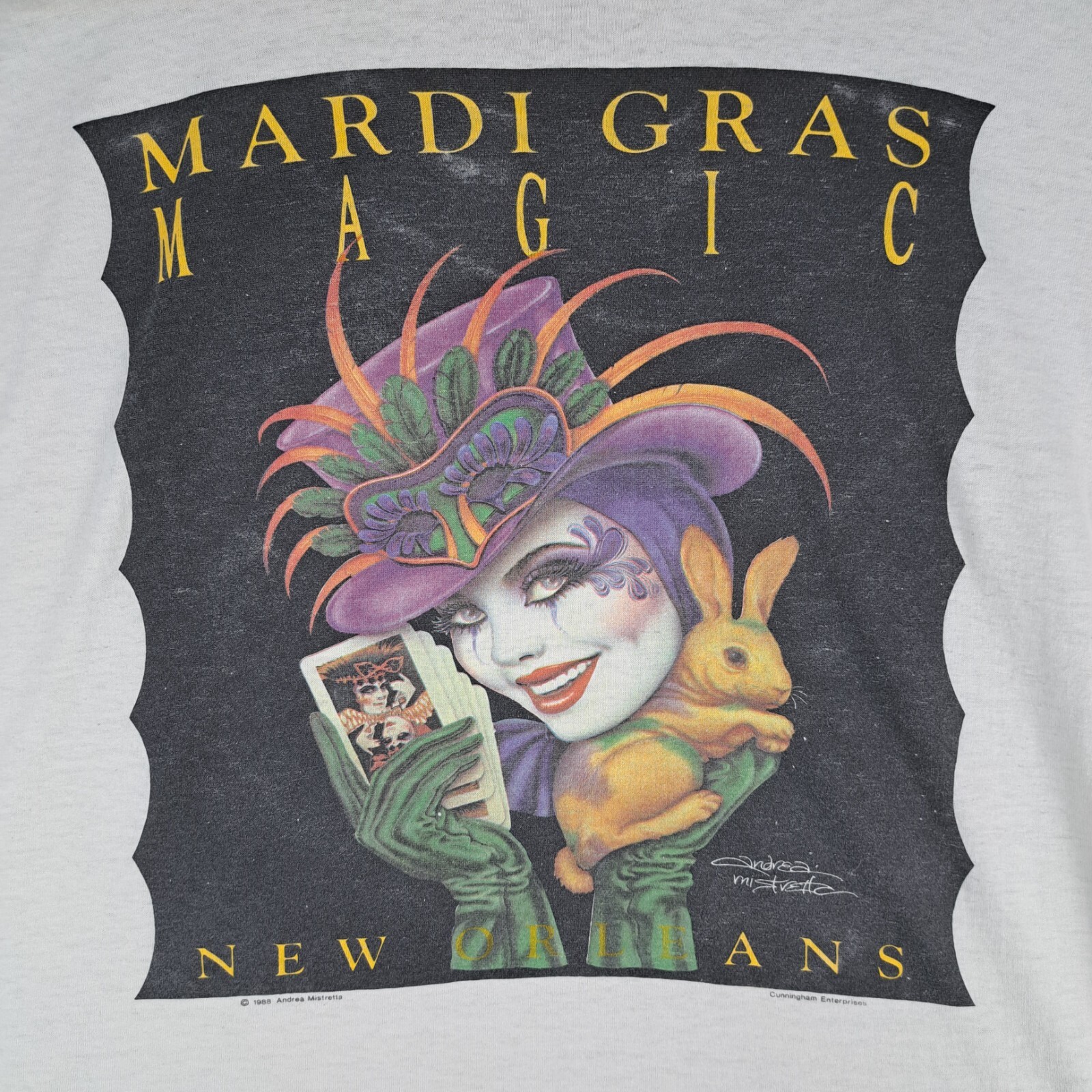 Vintage Andrea Mistretta Mardi Gras Magic Graphic Pri… - Gem