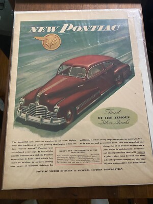 Vintage 1945 Pontiac Silver Streak Car Auto ad | eBay
