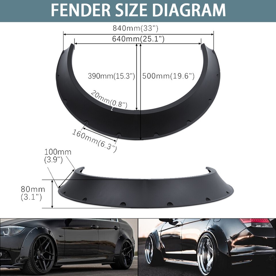 For Austin Mini Flexible Fender Flares Extra Wide Body Wheel Arches ...