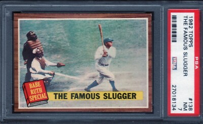 1962 Topps #138 The Famous Slugger PSA 7 (NM) | eBay