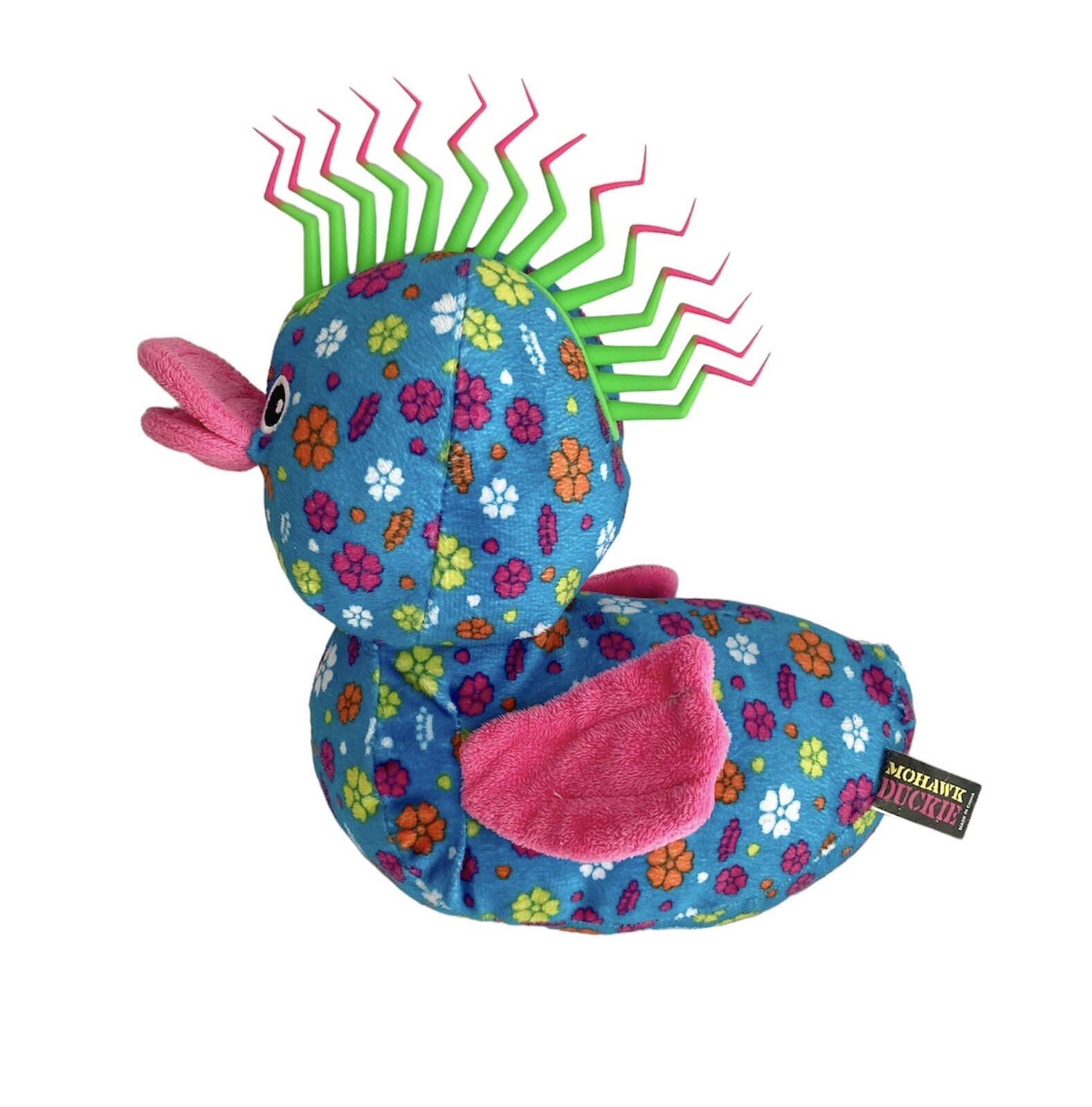 2013 Mohawk Duckie Plush Punk Duck Blue Pink Flowers Novelty Inc Rare ...