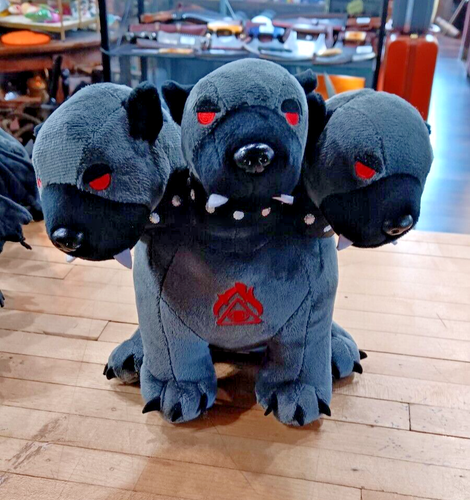 Cerberus Plush – Three-Headed Hellhound Stuffed Animal with Red Eyes ...