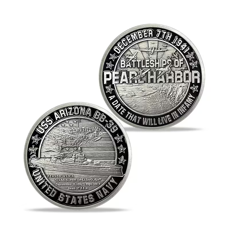 Navy USS Arizona BB-39 Challenge Coin Collectable Military Ship Pear ...