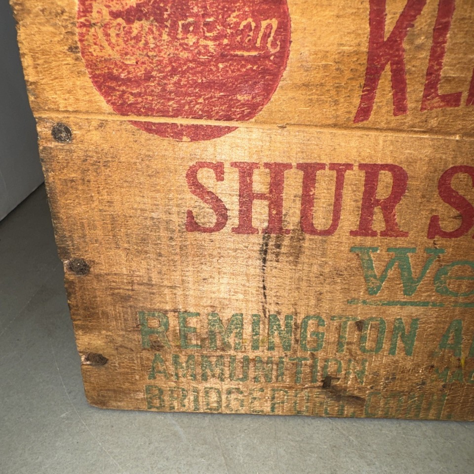 Vintage Remington DuPont Wood Ammo Box Kleanbore Shur Shot Shells Small ...