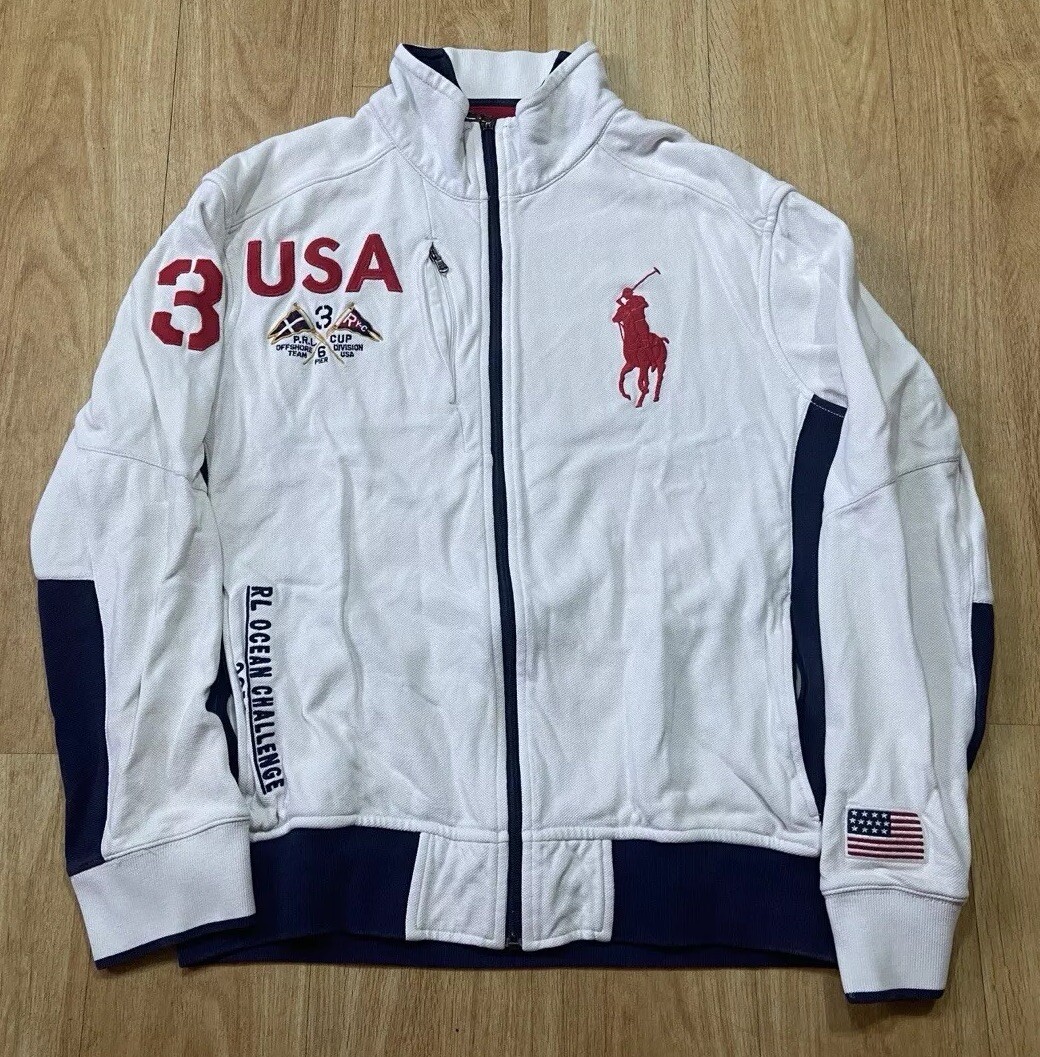 Vintage Polo Ralph Lauren Jacket Large RL Racing Team… - Gem