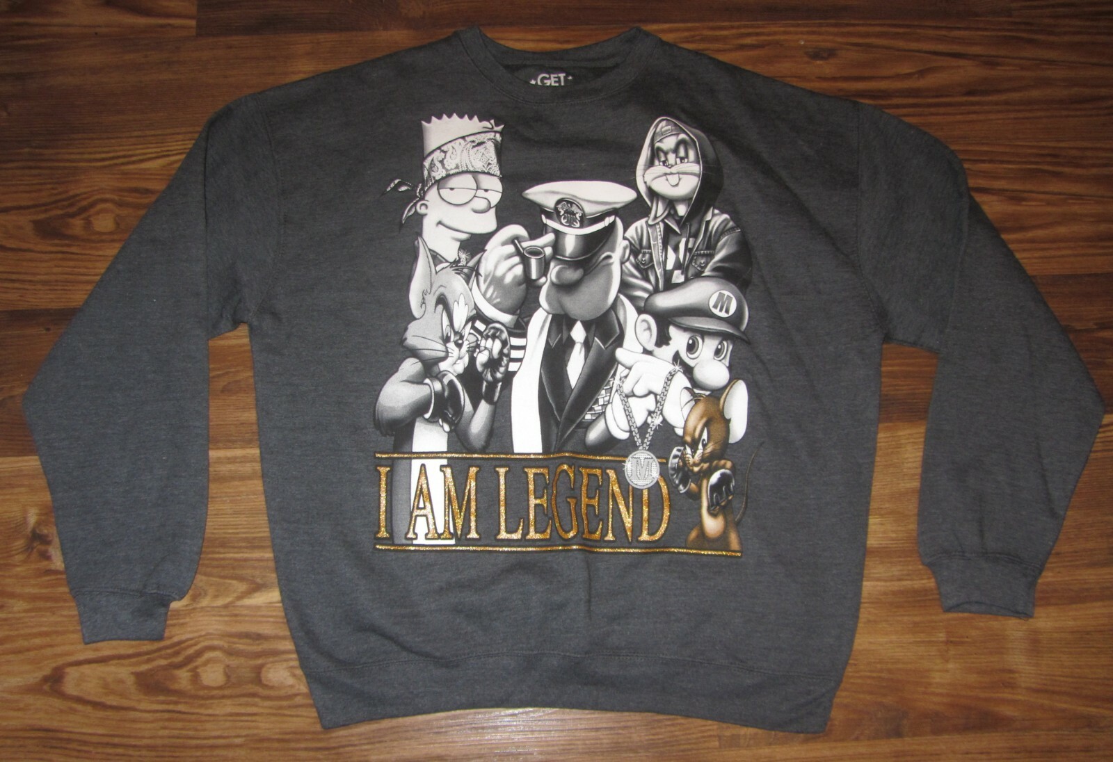 Bugs Bunny, Bart Simpson, Popeye, Mario Adult Sweatsh… - Gem