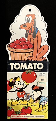 WALT DISNEY WONDERFUL WORLD GARDENING TOMATO SEED PACK 1977 PLUTO ...