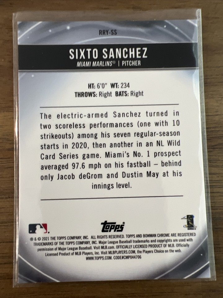 Sixto Sanchez - 2021 Bowman Chrome ROY Favorites Mojo Refractor RC ...