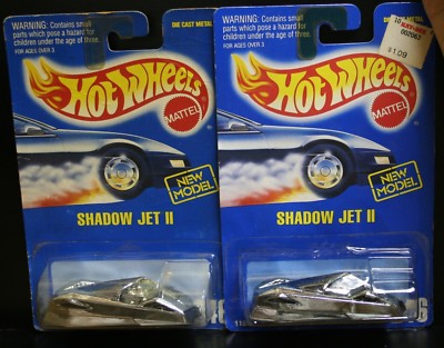 2 NEW HOT WHEELS SHADOW JET II 246 CHROME BLUE CARD | eBay