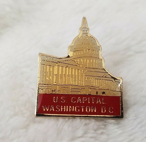 Vintage US Capital Washington, D.C. Enamel Lapel Pin Congress Senate ...