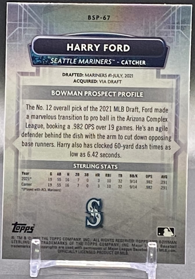 2022 Bowman Sterling #BSP-67 HARRY FORD Seattle Mariners | eBay