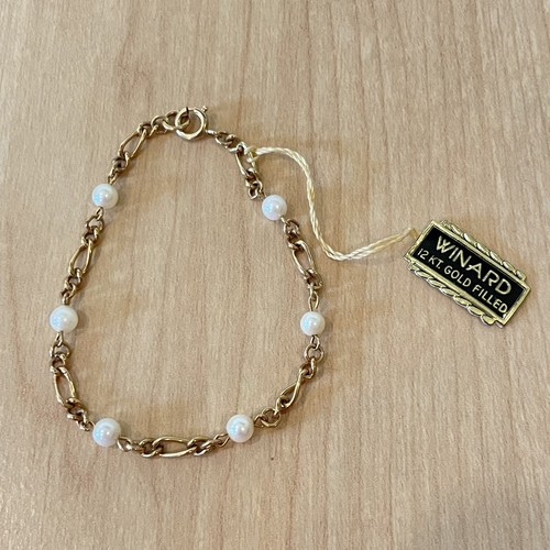 Winard 12kt Gold Filled Cultured Pearl Bracelet New With Tags | eBay
