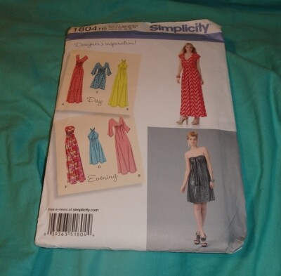 SIMPLICITY PATTERN 1804 ~ MISSES KNIT DRESSS ~ SIZES 6 - 8 - 10 - 12 ...