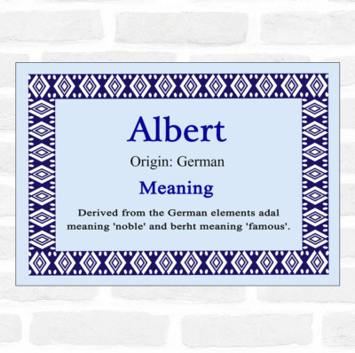 Albert Name Meaning Blue Certificate | eBay UK