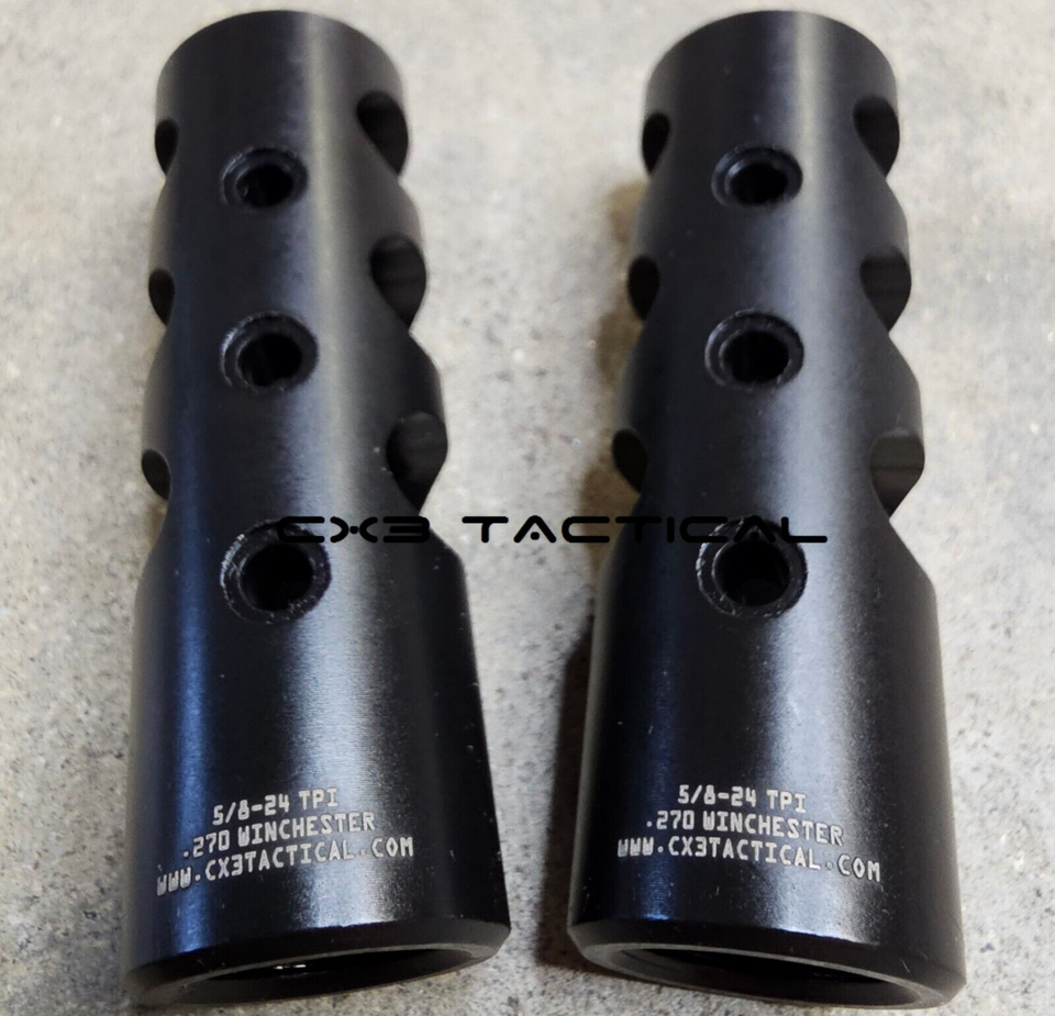 .270 Muzzle Brake Compensator 5/8-24 TPI Crush Washer 5/8x24 Black Comp ...