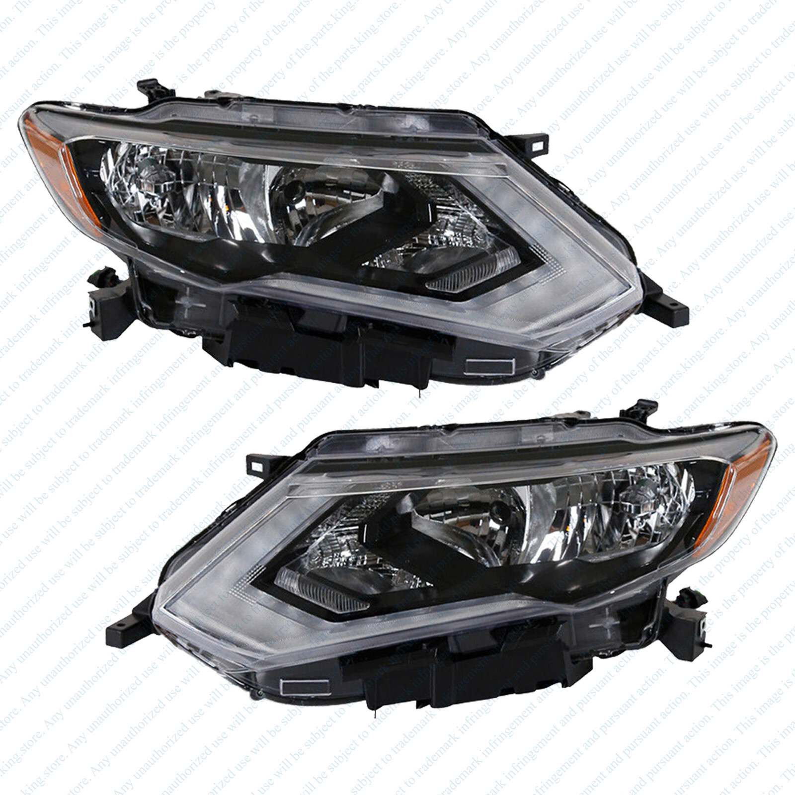 For 2017 2019 Nissan Rogue Halogen Headlights LH RH Pair 260106FL0A ...