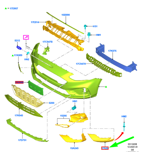 FORD FOCUS MK4 Front Bumper Right Panel 2380209 NEW GENUINE | eBay UK