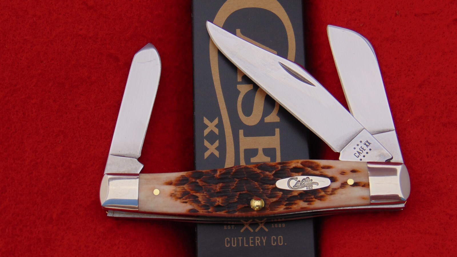 Case XX Large Stockman Pocket knife Amber Peach Seed Jigged Bone SS ...