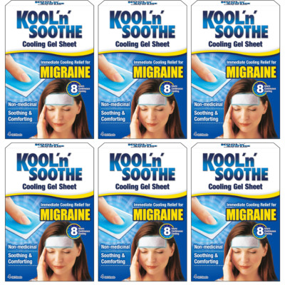 Kool n Soothe Cooling Migraine Headache Pain Relief Gel Sheets 4 Pads ...