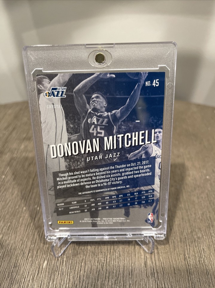 2017-18 Panini Prestige DONOVAN MITCHELL Cracked Ice AUTO Autograph RC ...