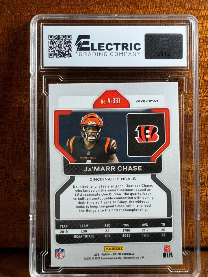 2021 Panini Prizm JAMARR CHASE RC Rookie Silver Holo Variation #V-337 ...