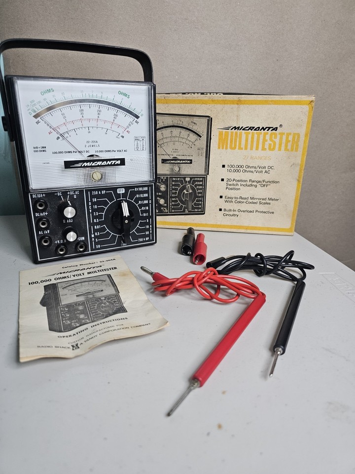 Micronta 27 Range Multitester 22-205 A Original Box Vintage Radio Shack ...
