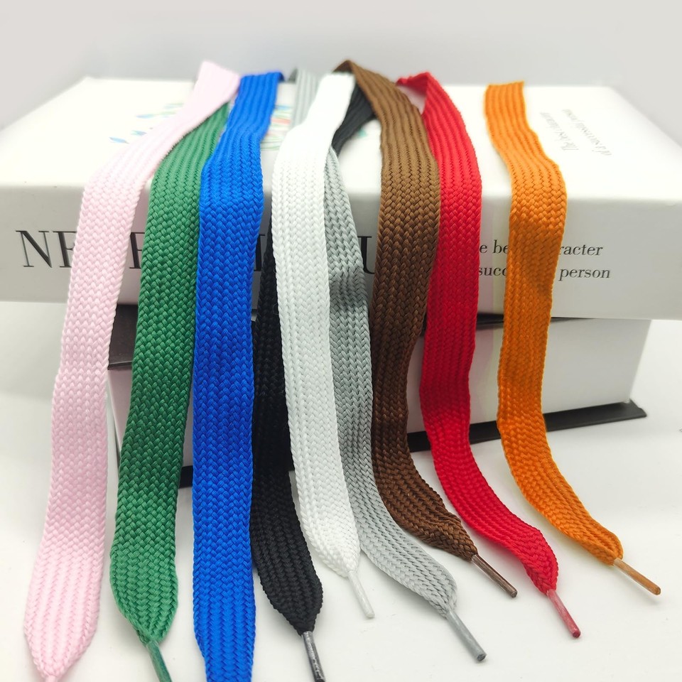 Super Wide Chunky Fat White Laces Thick Cotton for Trainers 2 Pairs ...