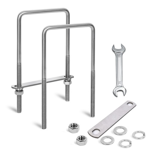 2 Sets M10 Square U-Boltsu-Bolts 4 inch Wide304 Stainless Steel Square ...